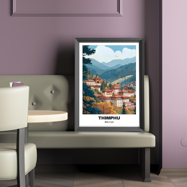 Thimphu Travel Print Bhutan Art - Thimphu Bhutan Gifts Poster - Home ...