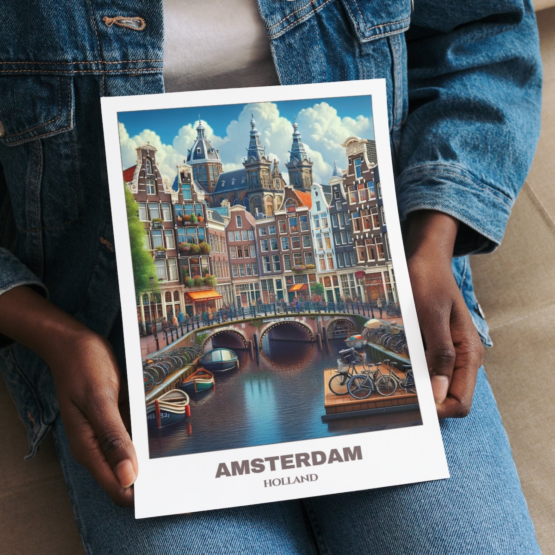Amsterdam Travel Printable Poster- Netherlands Print -cityscape ...