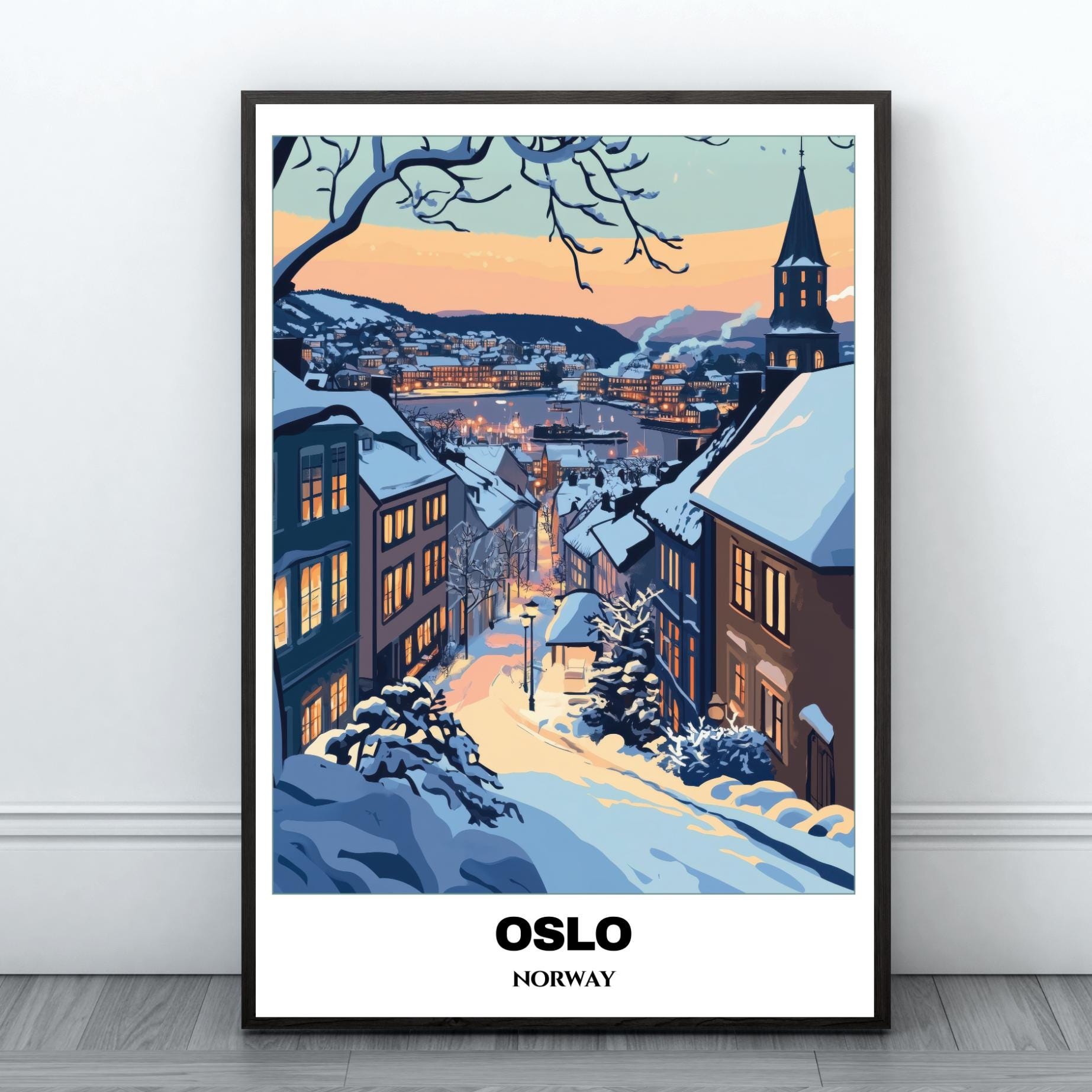 Oslo Travel Printable Poster -norway Travel Poster -citycape Painting ...