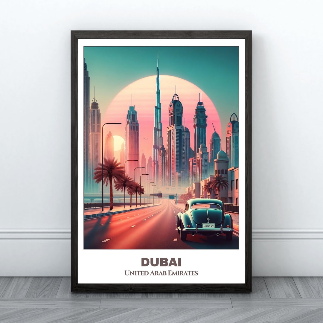Dubai Travel Printable Poster -united Arab Emirates Travel Poster ...