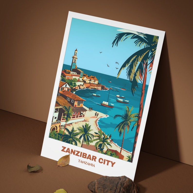 Zanzibar City Travel Printable Poster - Tanzania Travel Poster ...