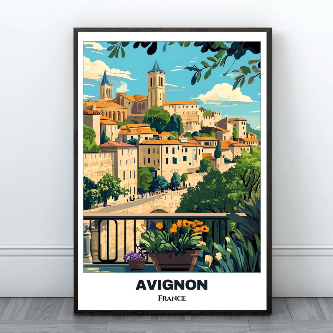 Avignon Travel Printable Poster - Francetravel Poster - Citycape Painting - Digital Print Wall ...