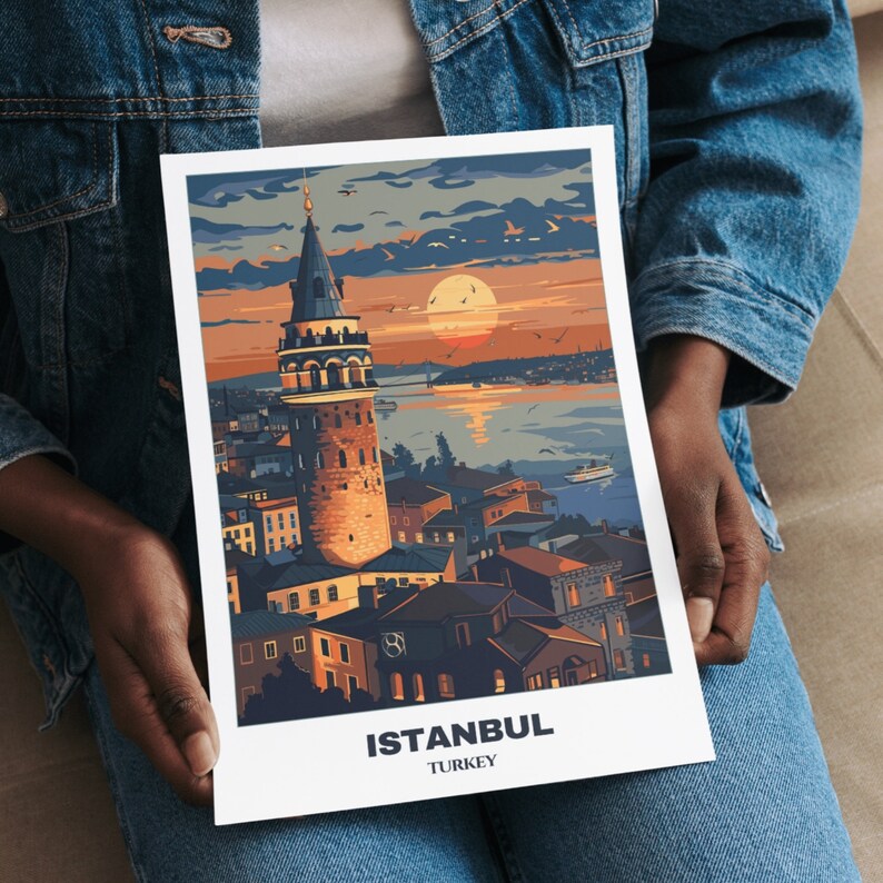 Istanbul Travel Printable Poster -turkey Travel Poster -cityscape ...