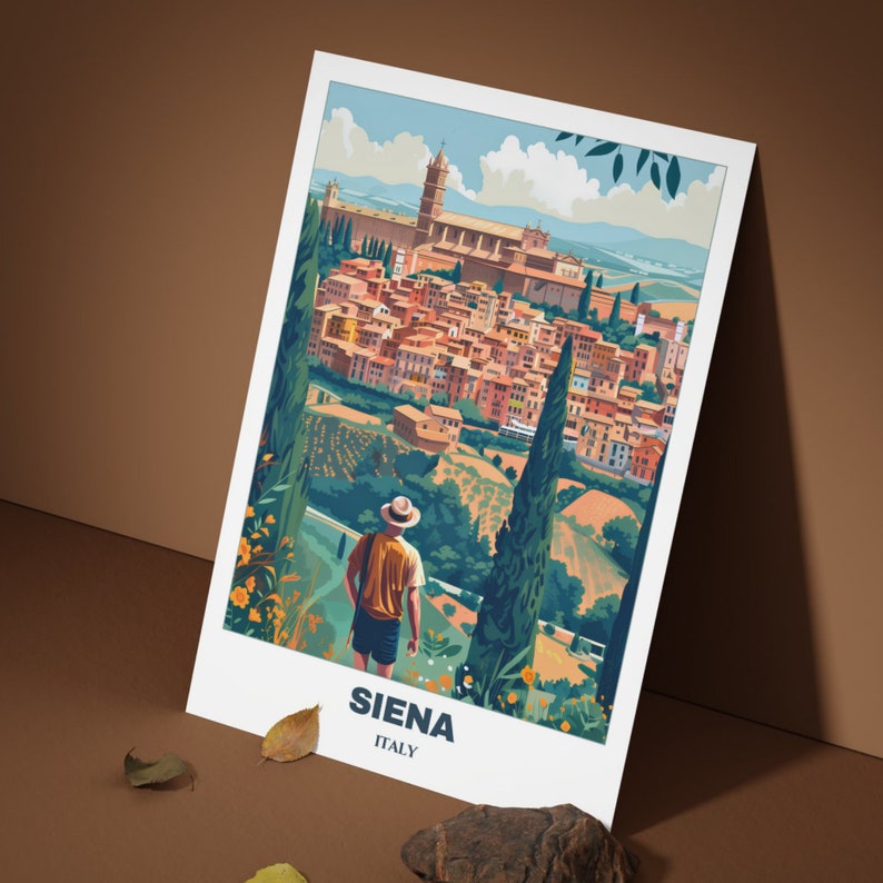 Siena Printable Travel Poster - Italy Travel Poster - Citycape Painting ...