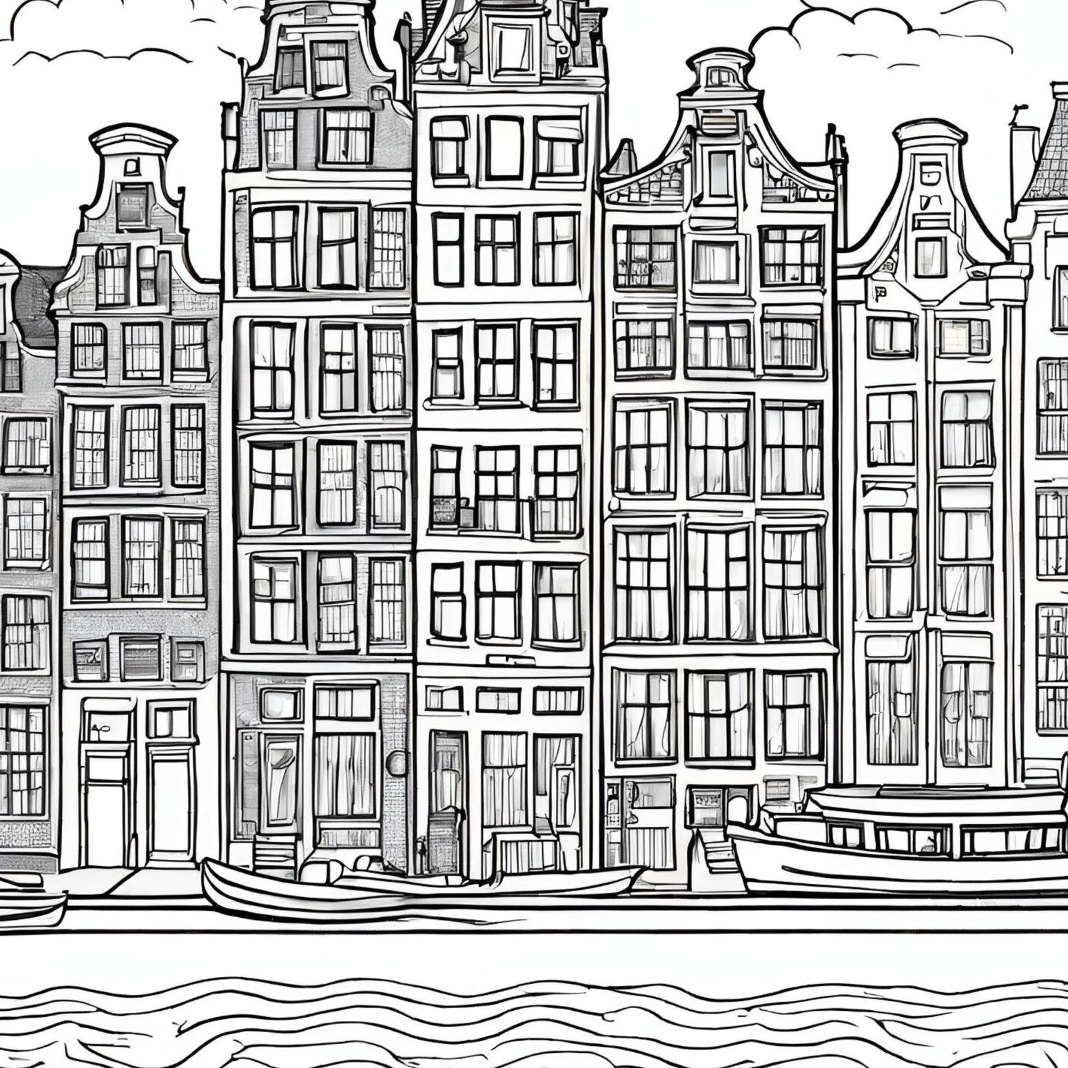 Amsterdam Coloring Page Printable Coloring Page Coloring - Etsy