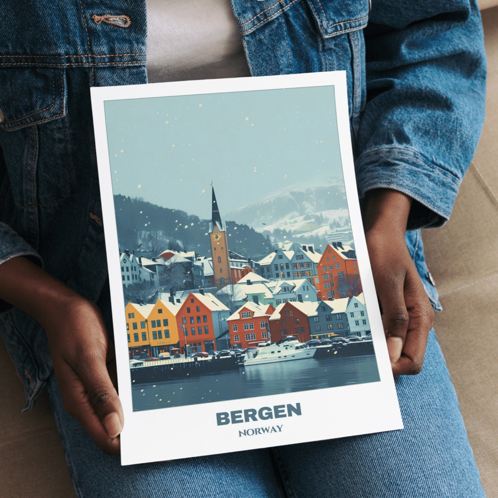 Bergen Printable Travel Poster - Norway Travel Poster - Insta Download ...