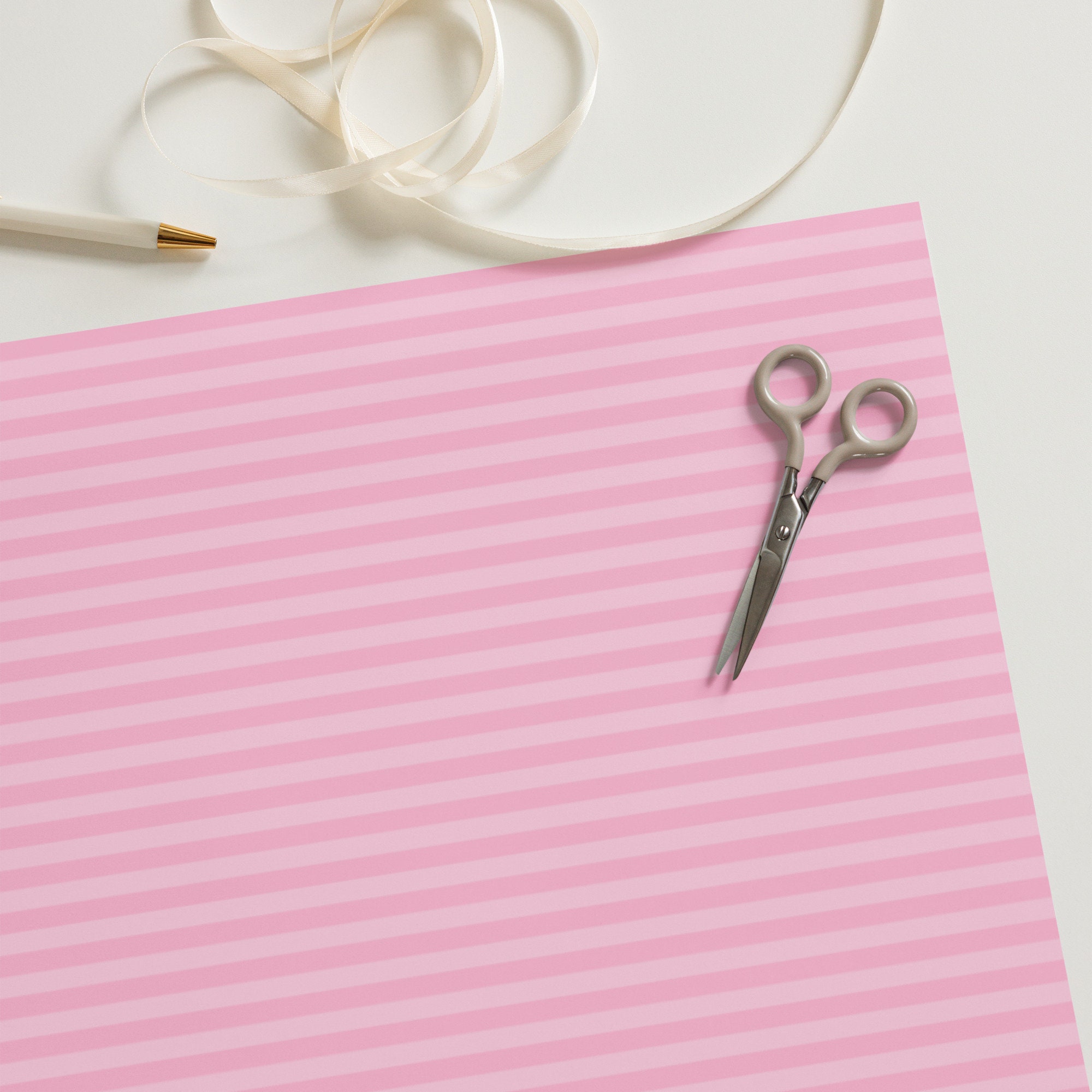 Wrapping Paper: Eloise Light and Dark Pink Pin Striped Gift Wrap ...