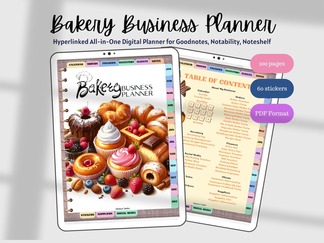 Bakery Business Planner: Printable Startup Templates (digital PDF) - Etsy