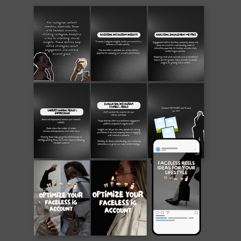 Instagram Carousel Faceless Templates | Canva Social Media Kit | Tiktok ...
