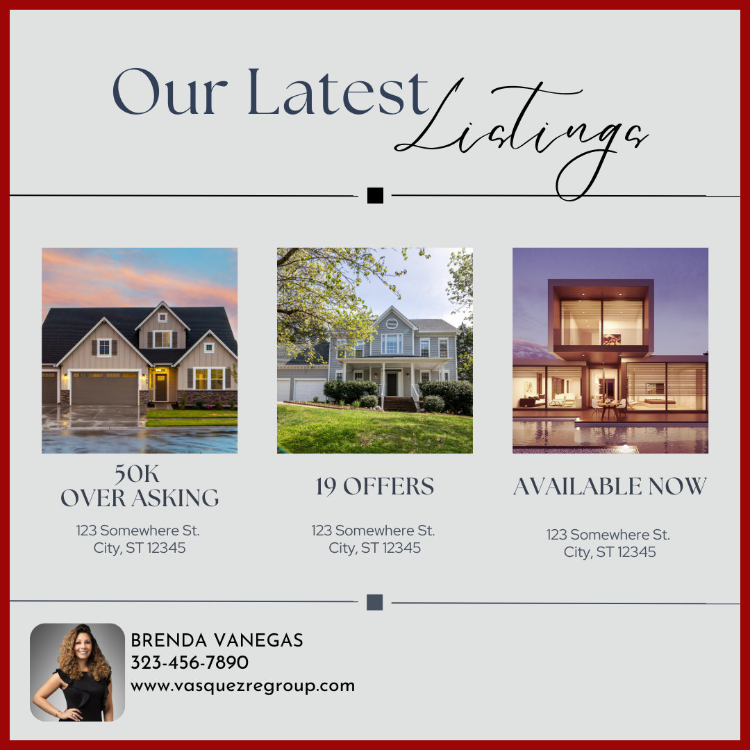 Sophisticated Red Real Estate Post for Instagram | Luxury Posts | Real ...