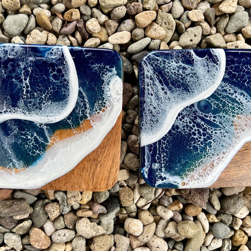 Wood Resin Coasters - Etsy