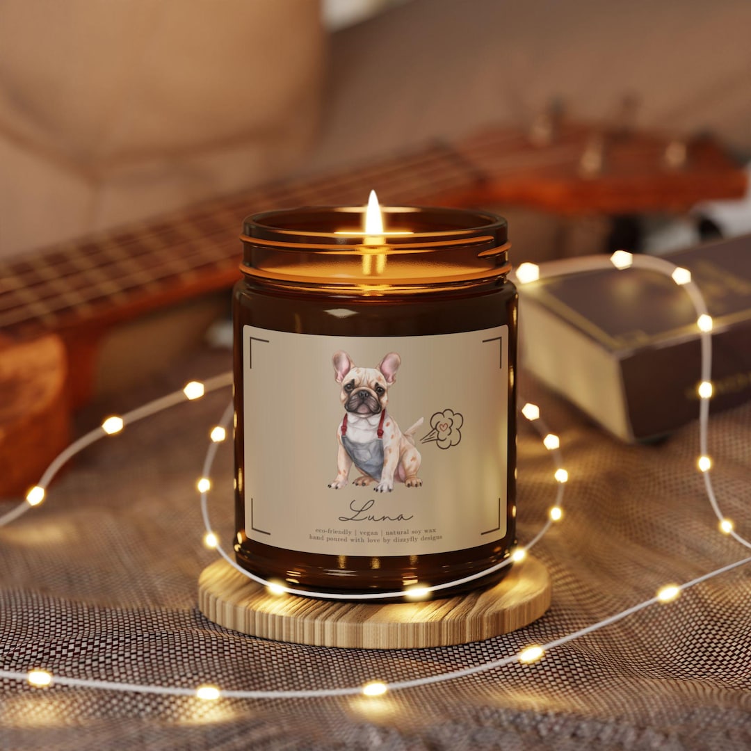 Custom Funny Bulldog Candle, Custom Name French Bulldog Lover Gift ...