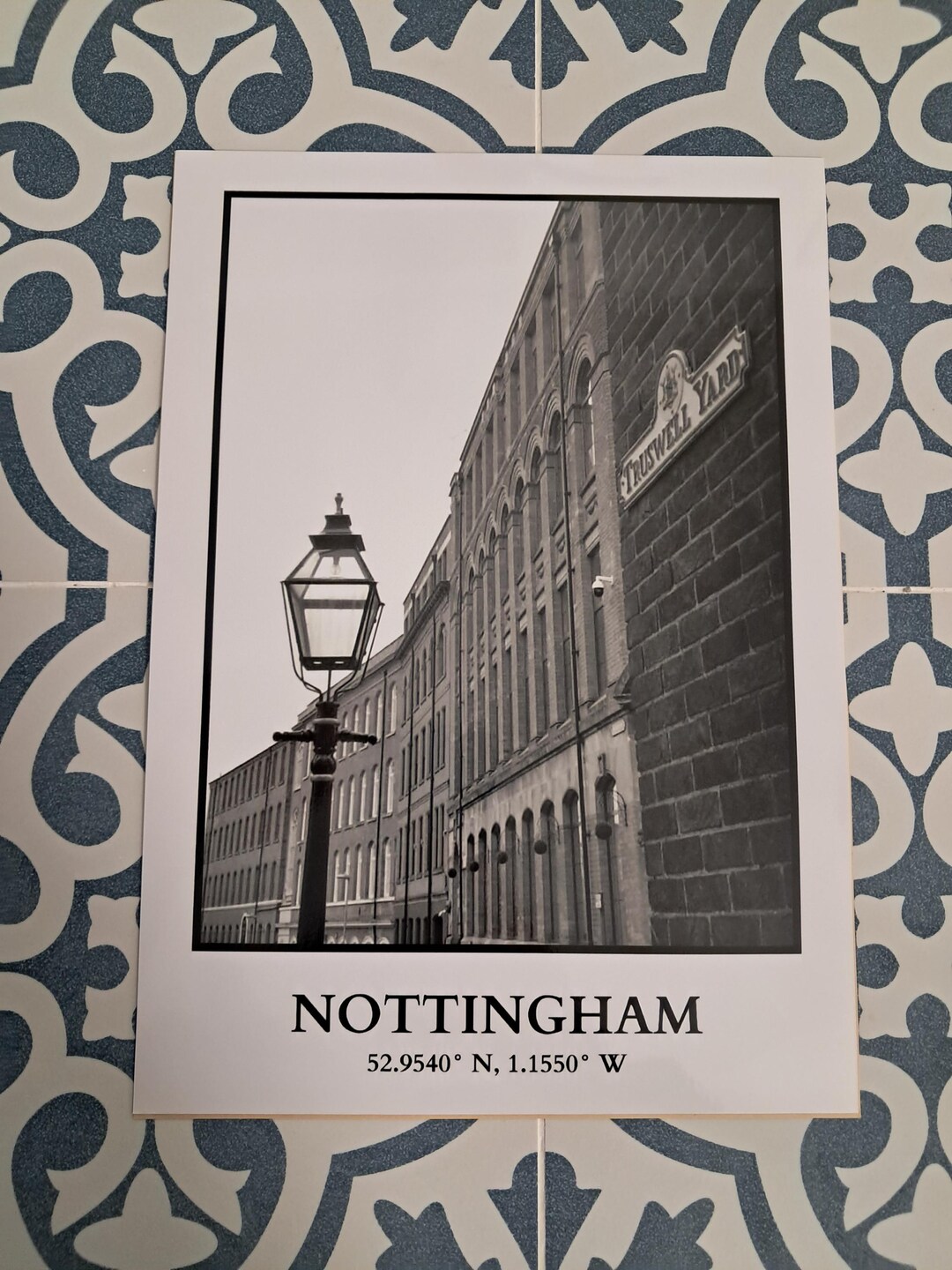 A4 Glossy Coordinate Print of Nottingham City Print Urban Travel Print ...