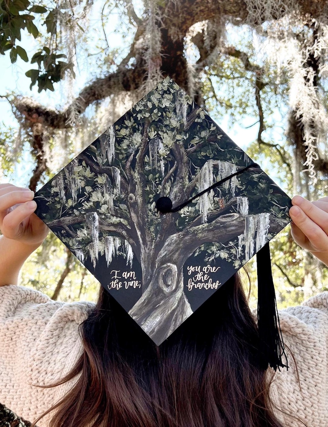 CUSTOM Nature Adventure Graduation Cap Topper — Painted Grad Cap ...
