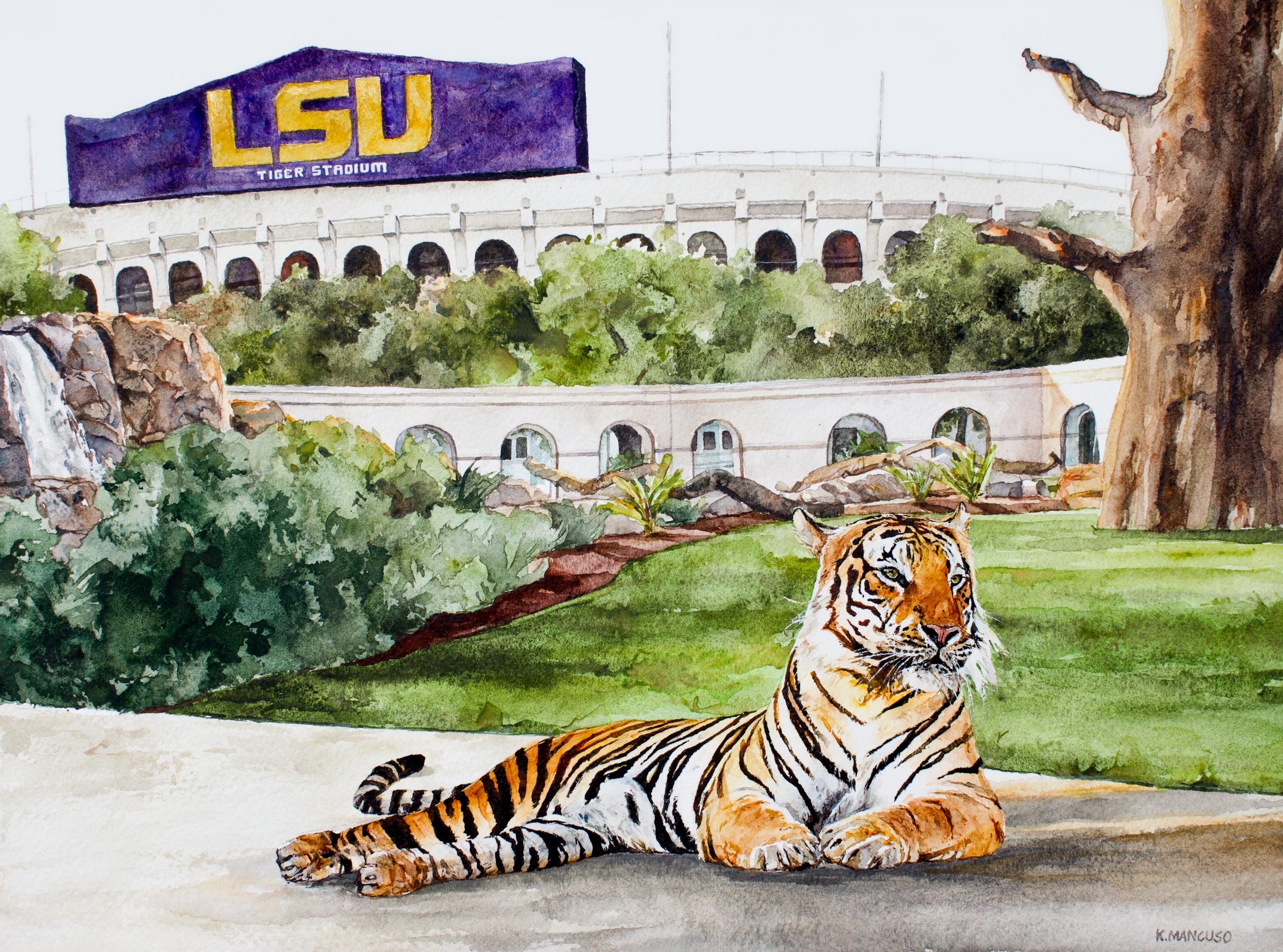 LSU Art Print | Tiger Stadium Painting | Louisiana State University Art ...