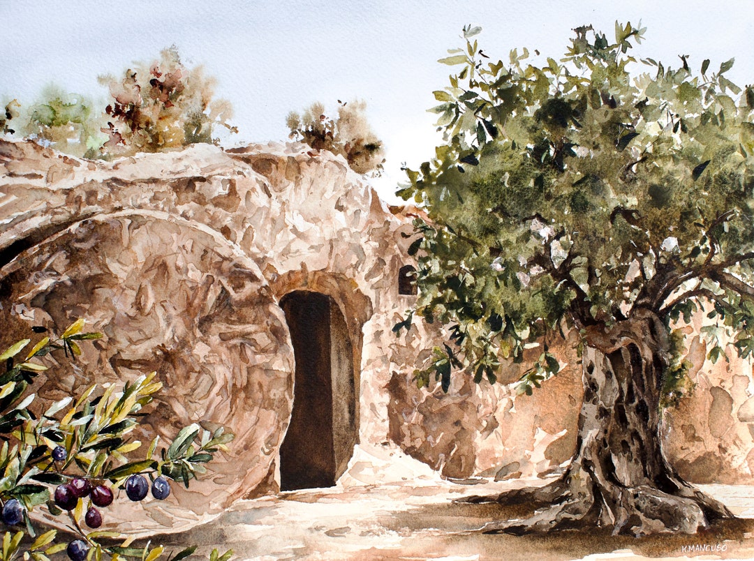Easter Jesus Painting Religious Art Catholic Art Empty Tomb Art Easter ...