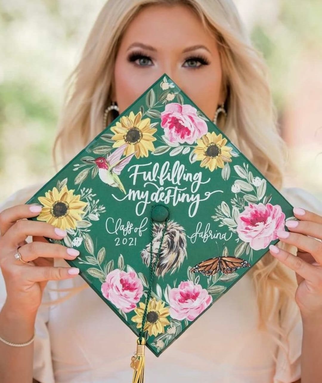 CUSTOM Graduation Cap Topper — Hand Painted Grad Cap Topper | Grad Gift ...