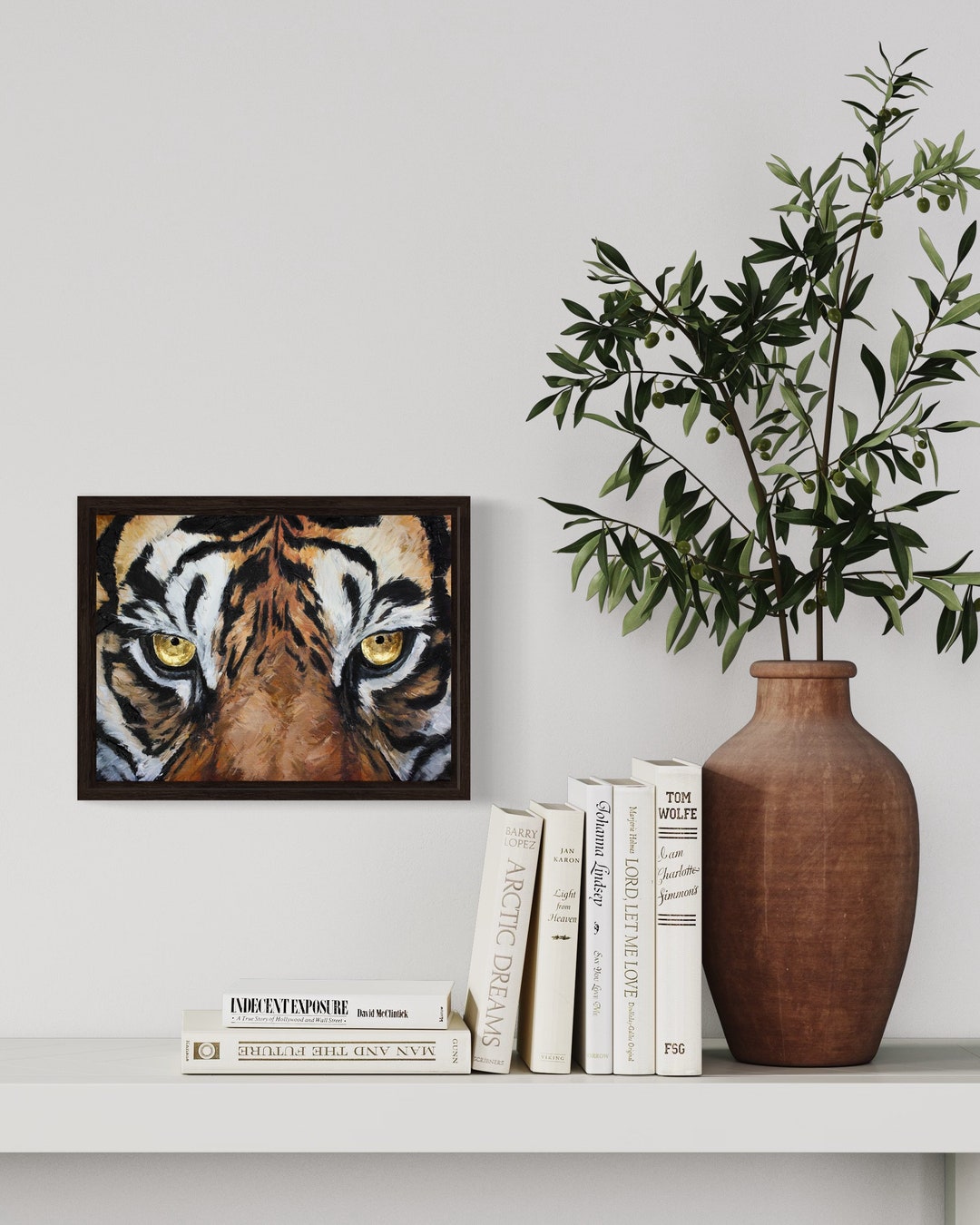 Tiger Art Print Tiger Eyes Painting Tiger Wall Art Golden Tiger ...