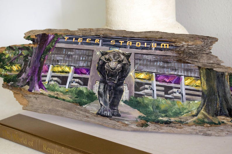 LSU Original Painting Tiger Stadium Painting on Wood LSU Wall Art Death ...