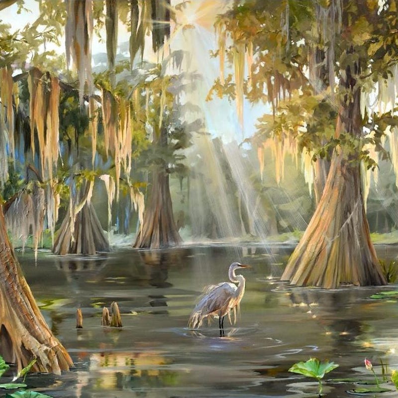 Louisiana Egret Painting - Etsy