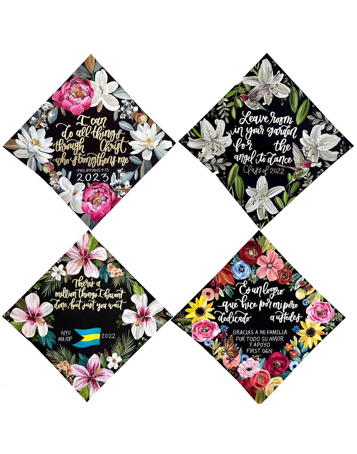 CUSTOM Graduation Cap Topper Hand Painted Grad Cap Topper Grad Gift ...