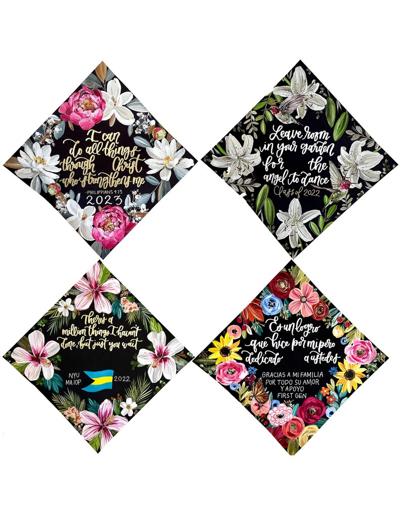 CUSTOM Graduation Cap Topper Hand Painted Grad Cap Topper Grad Gift ...