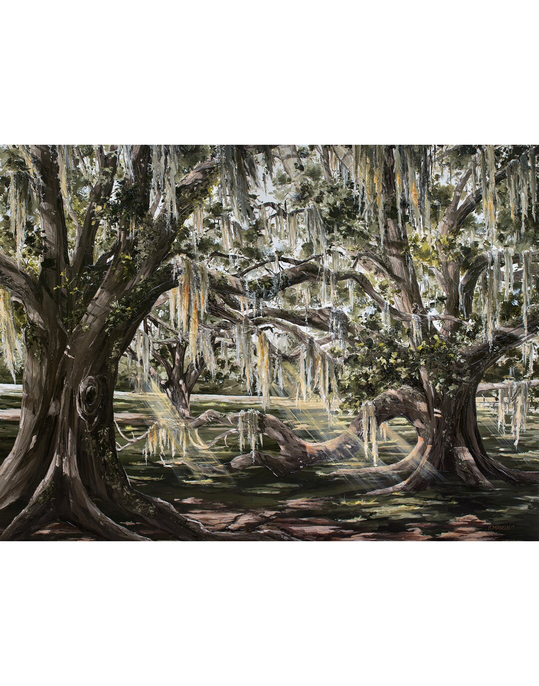 Mossy Oak Tree Painting Southern Oaks Komorebi Painting Louisiana Art ...