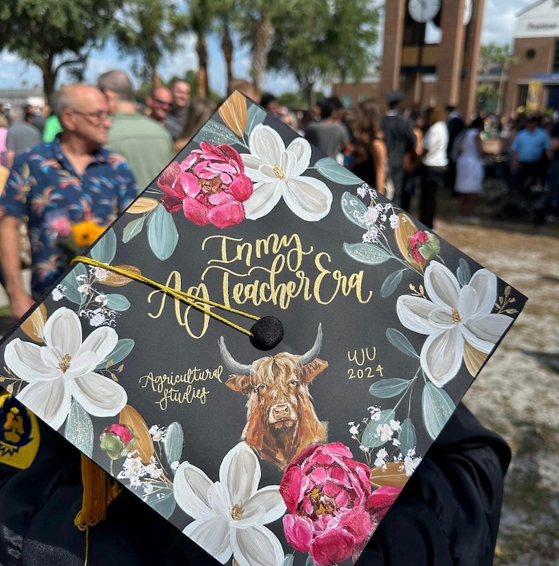 CUSTOM Mascot Graduation Cap Topper Painted Grad Cap Topper University ...