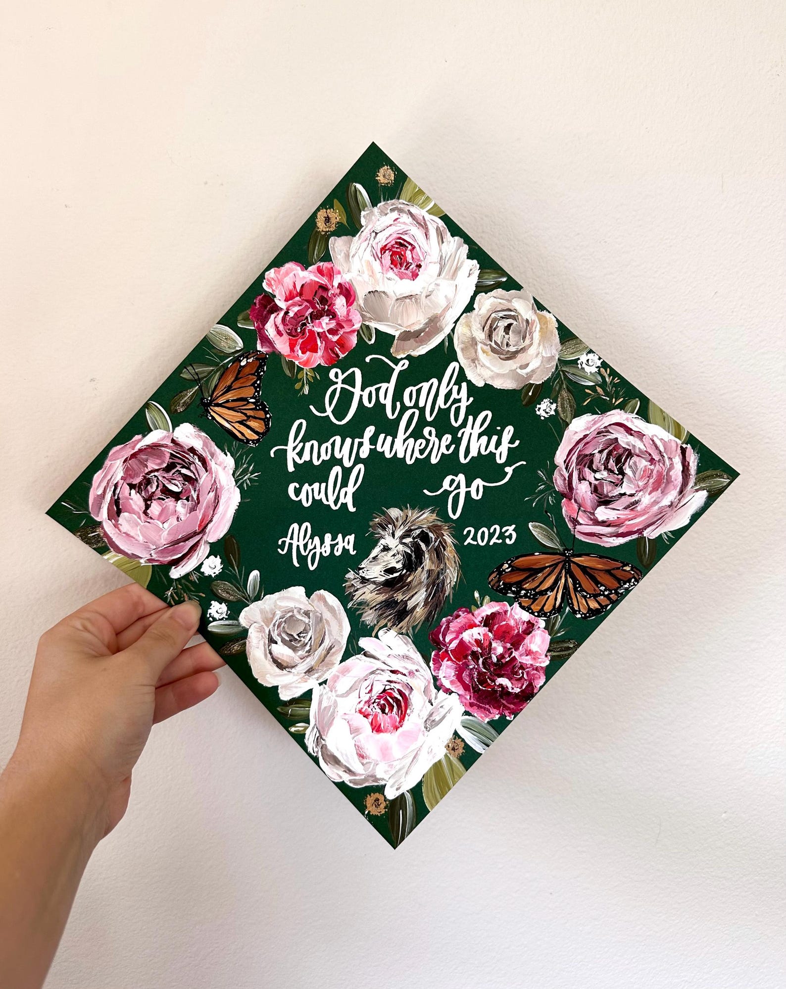 CUSTOM God Bible Verse Graduation Cap Topper — Painted Grad Cap ...