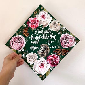 CUSTOM God Bible Verse Graduation Cap Topper — Painted Grad Cap ...