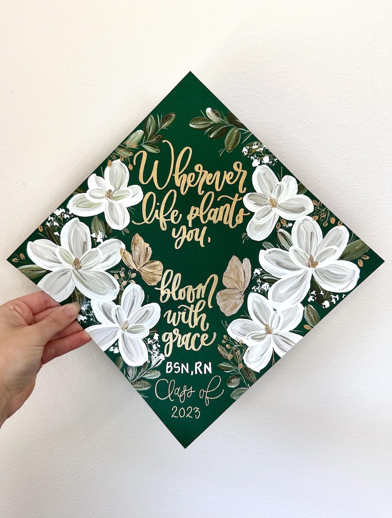 CUSTOM God Bible Verse Graduation Cap Topper — Painted Grad Cap ...
