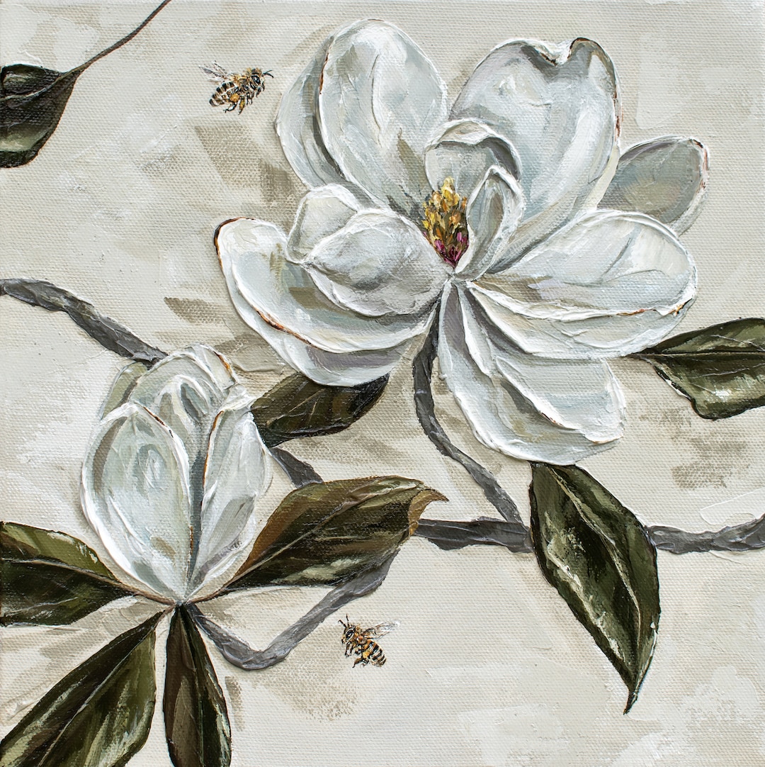 Magnolia Art Print Magnolia Painting Louisiana State Flower Southern ...