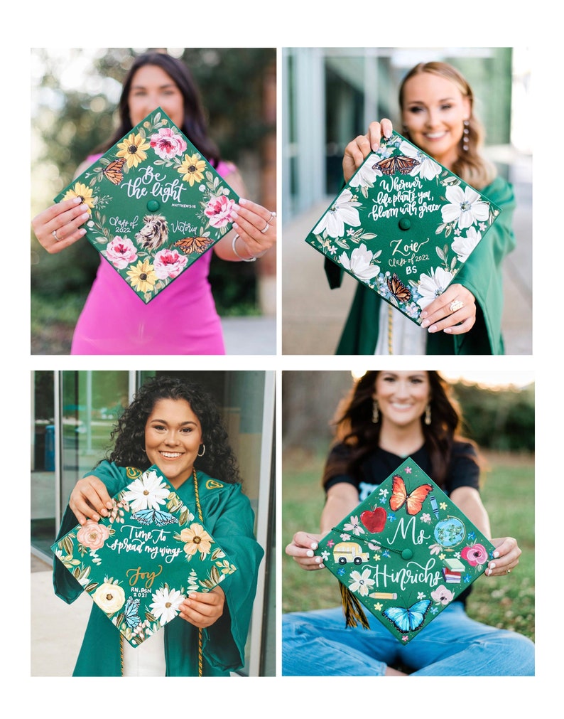 CUSTOM Graduation Cap Topper — Hand Painted Grad Cap Topper | Grad Gift ...
