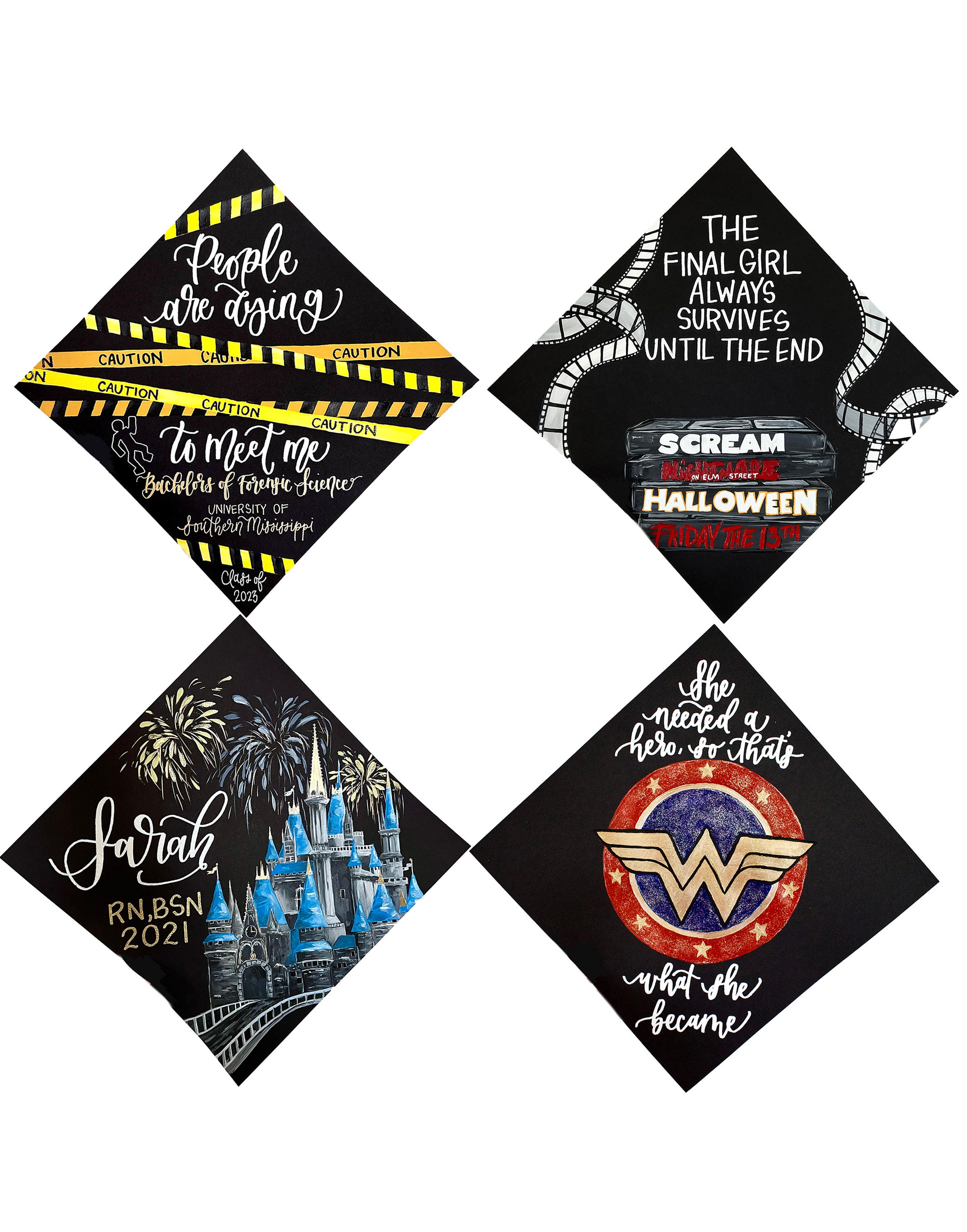 CUSTOM Graduation Cap Topper Hand Painted Grad Cap Topper Grad Gift ...