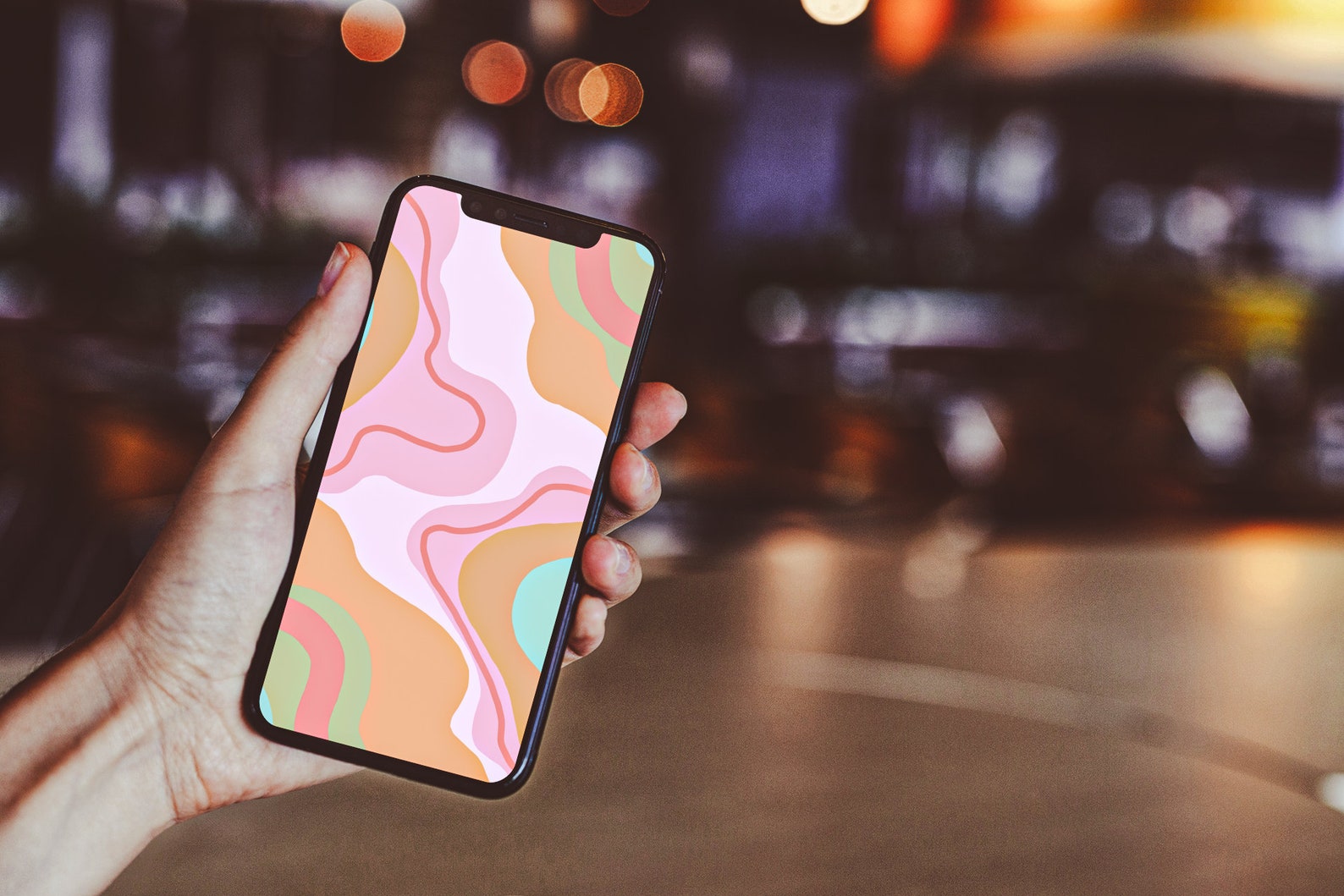 WELL HELLO Phone Background, Cute and Funky Colorful Retro 70s Phone ...