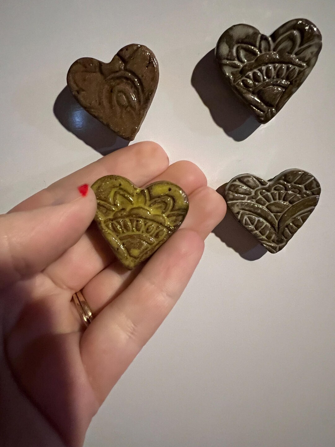Ceramic Heart Magnets Set of Four - Etsy