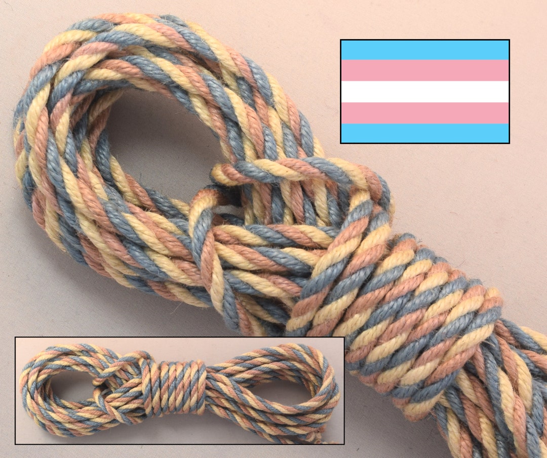 Trans/gender Pride Shibari Bondage Rope, 6mm Jute, EACH. Flag Colors ...