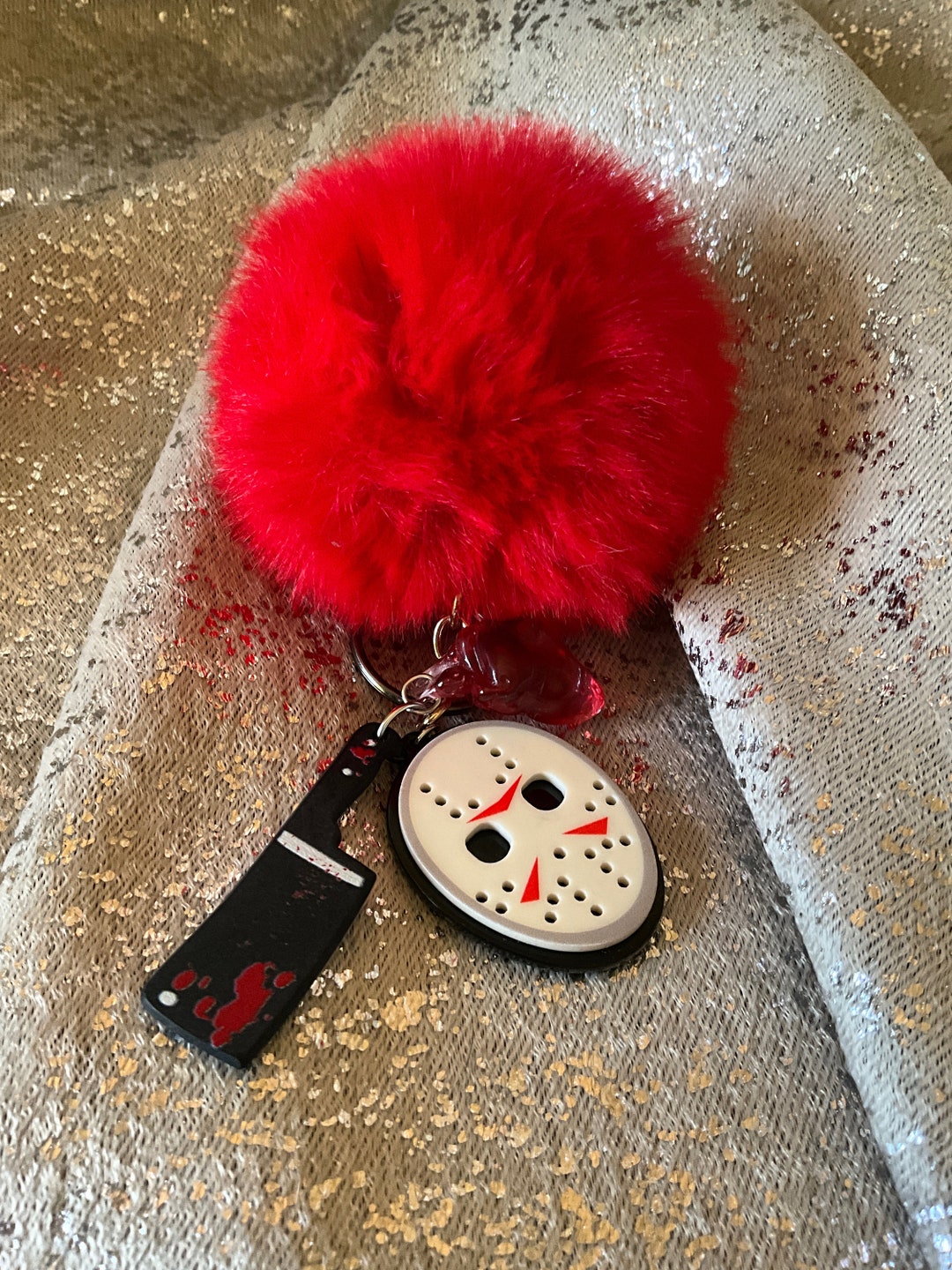 Jason Mask With Knife and Heart Key Chain - Etsy