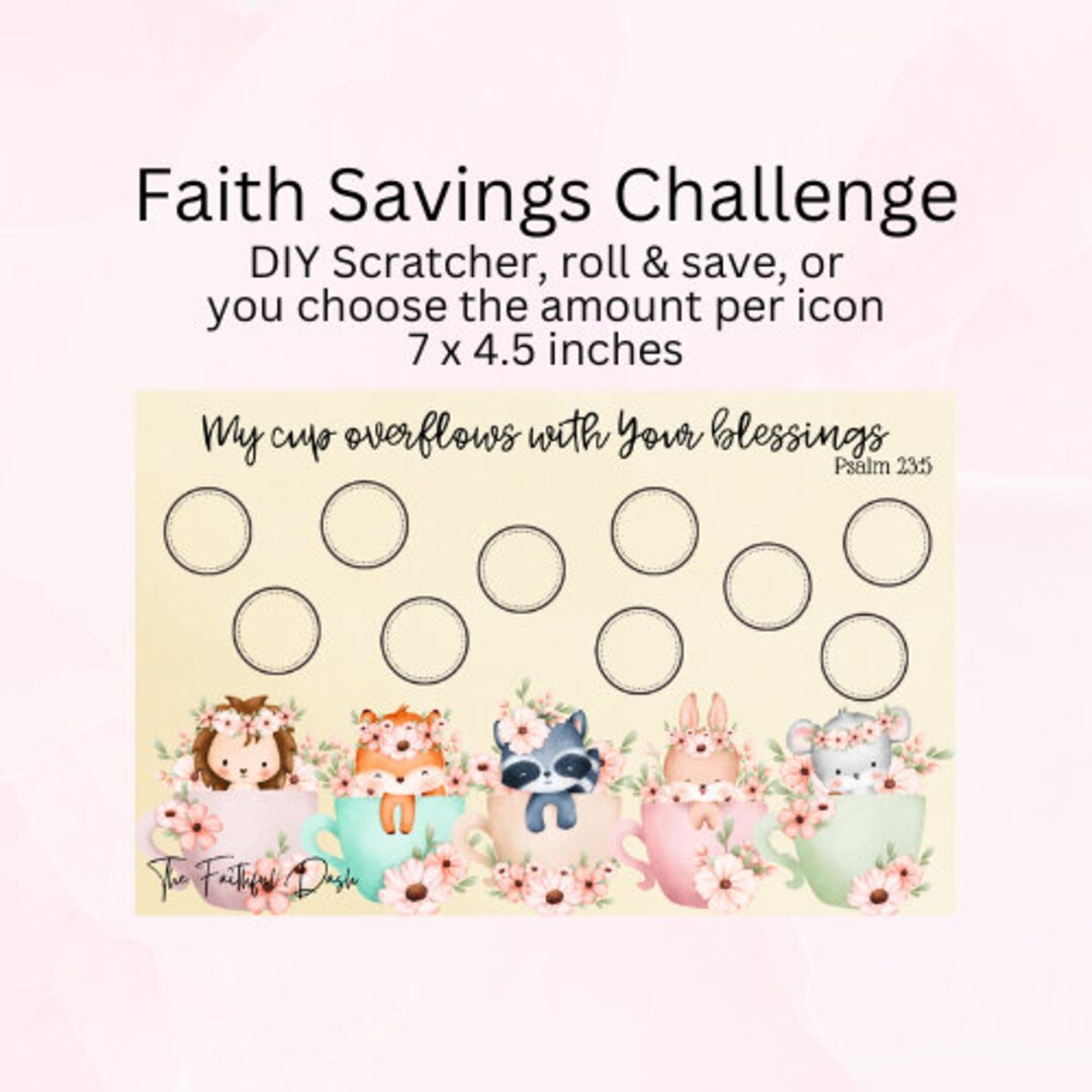 Faith/scripture Savings Challenge | Cup of Blessings | A5 | Budget ...
