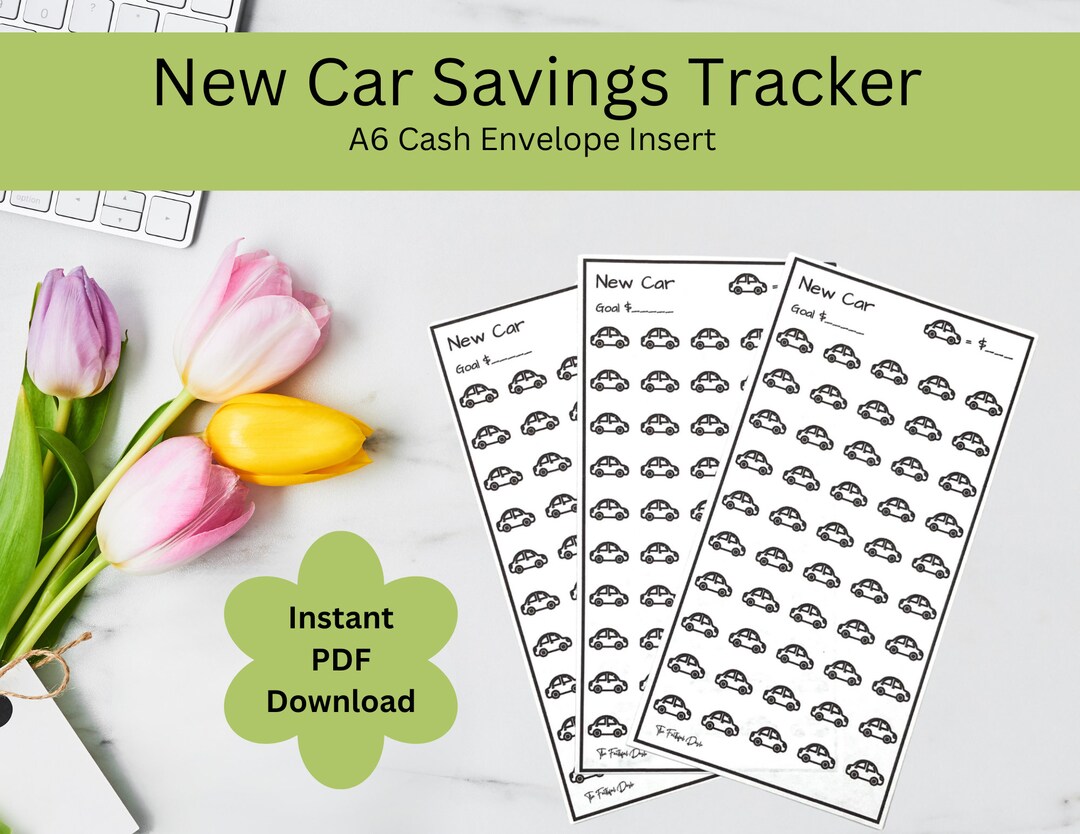 New Car Savings Tracker | Cash Envelope Insert | Budget Printable - Etsy