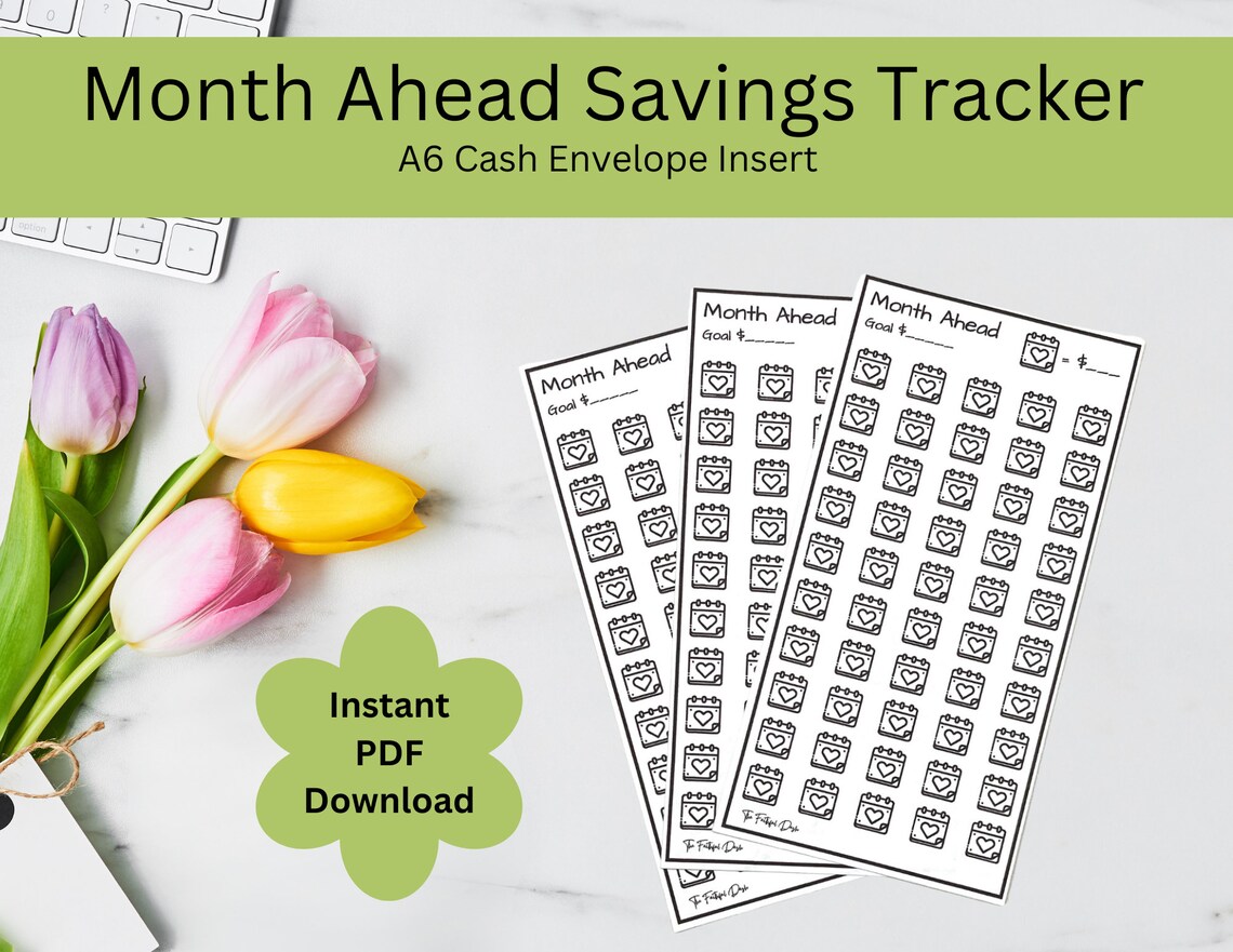 Month Ahead Tracker | Savings Tracker | Cash Envelope Insert | Budget ...