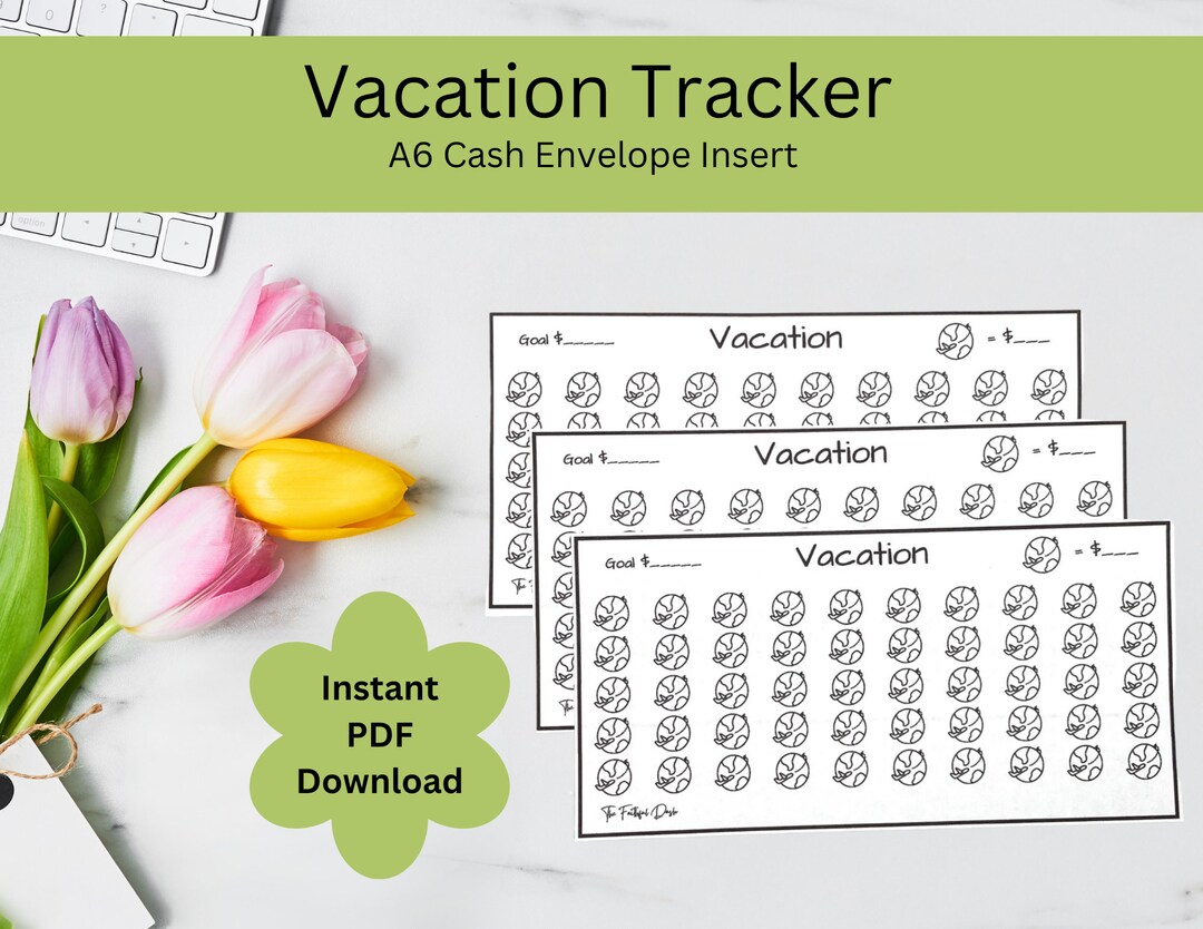Vacation Savings Tracker | World | Cash Envelope Insert | Budget ...
