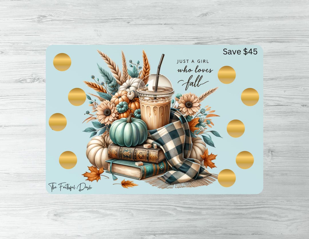 GIRL LOVES FALL Scratch off Savings Challenge | Save 45 | Amounts Under ...