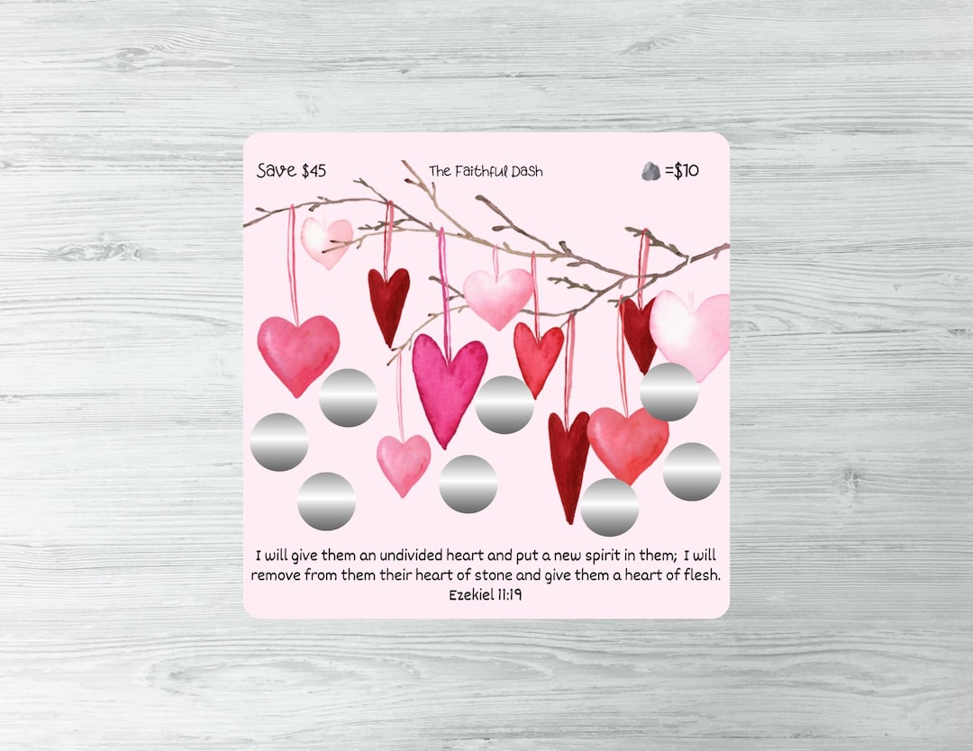 NEW HEART Scratch off Savings Challenge | Save 45 | Amounts 10 and ...