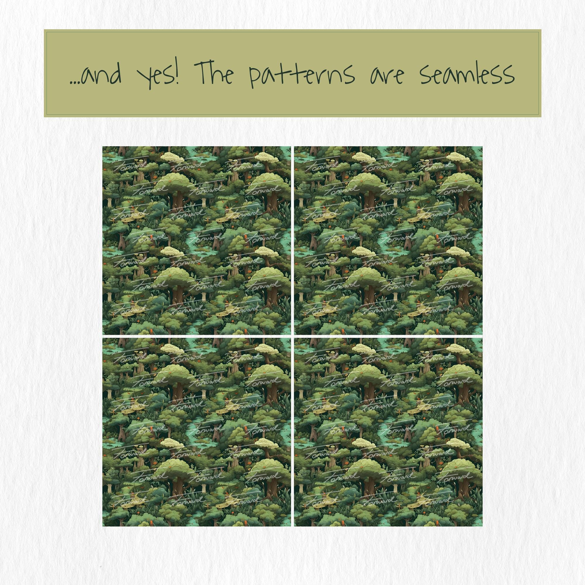 Studio Ghibli Style Digital Paper Pack, Seamless Pattern for Scrapbook ...