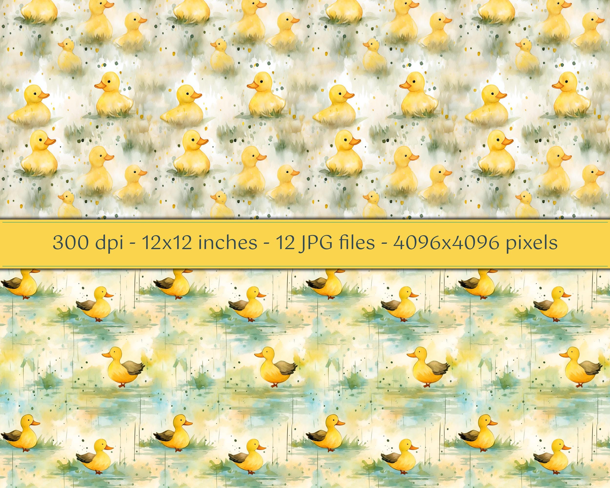 Watercolor Rainy Days Digital Paper Pack, Yellow Seamless Pattern for ...