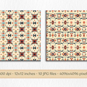 Traditional Tribal Digital Paper Pack, Native American Seamless Pattern ...