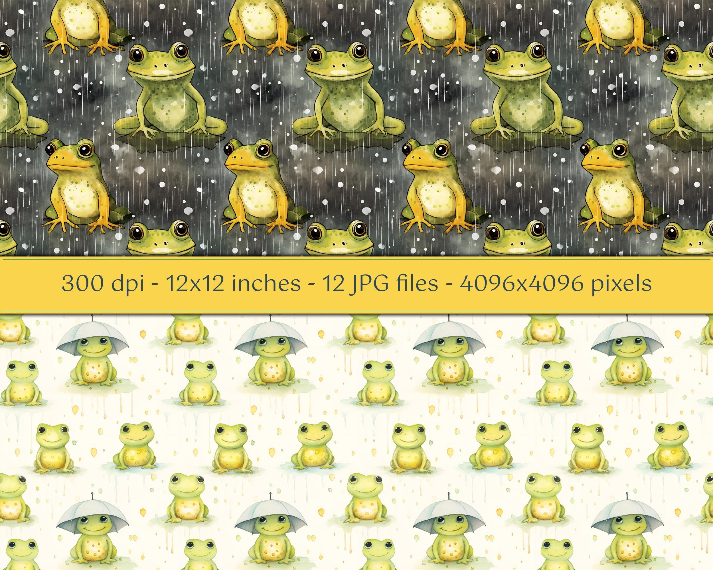 Watercolor Rainy Days Digital Paper Pack, Yellow Seamless Pattern for ...