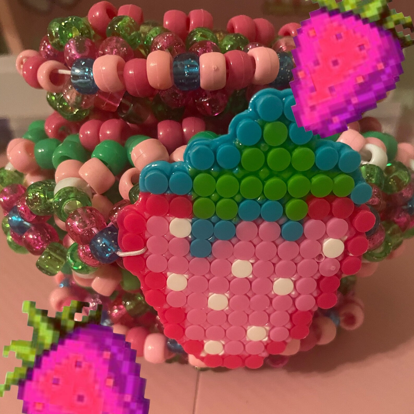 Strawberry Rotating Kandi Cuff - Etsy