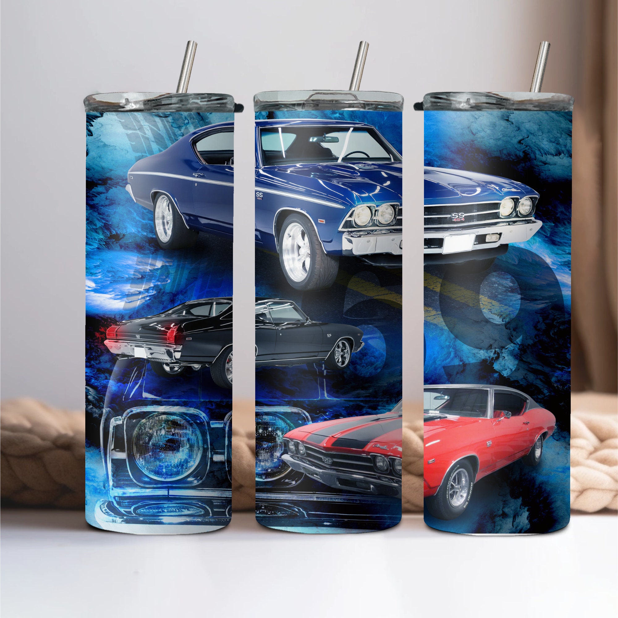 Classic Chevy Chevell Muscle Car Tumber, Retro Cars Tumbler, Muscle ...